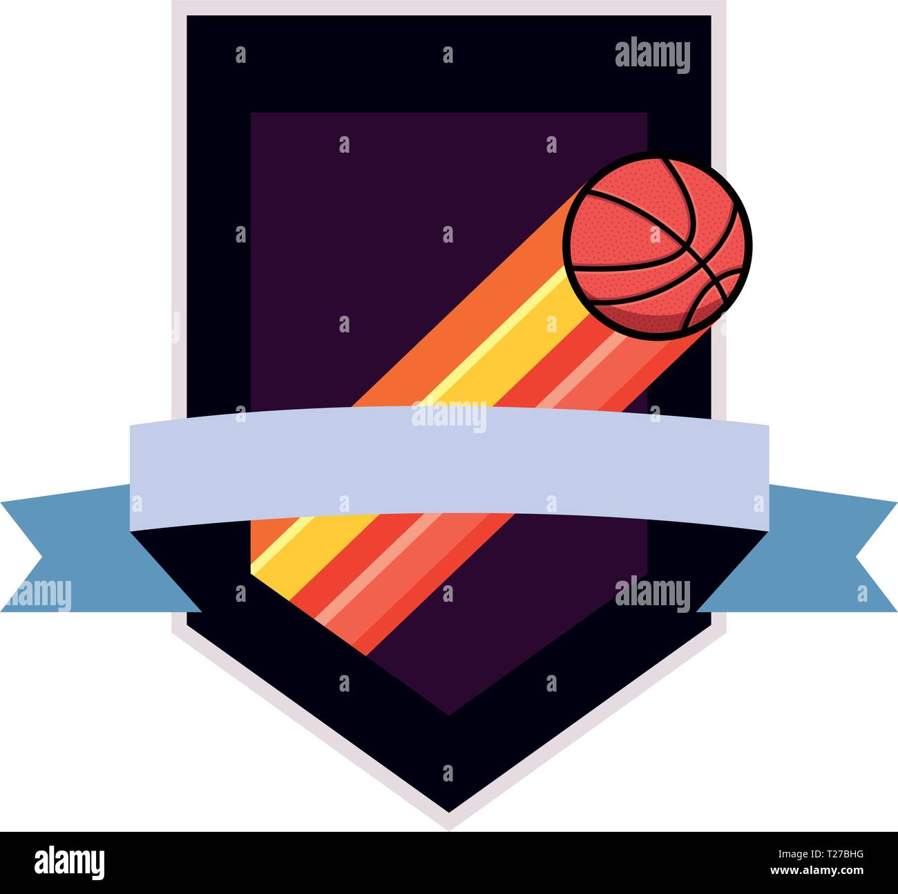 flying basketball sport ball emblem vector illustration Stock Vector ...