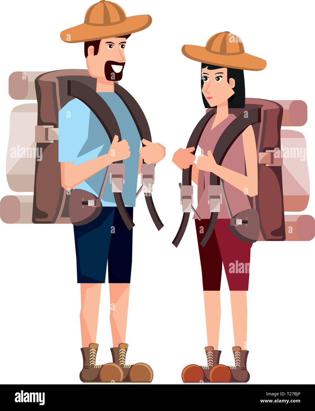couple traveler avatar character vector illustration design Stock ...