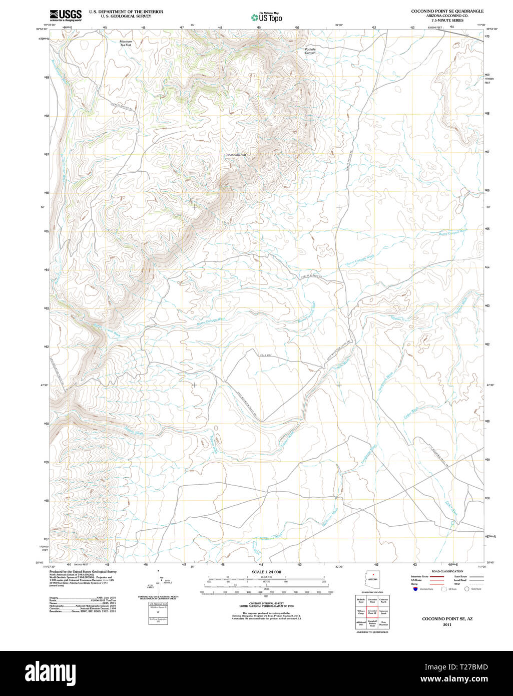 Coconino map hi-res stock photography and images - Alamy