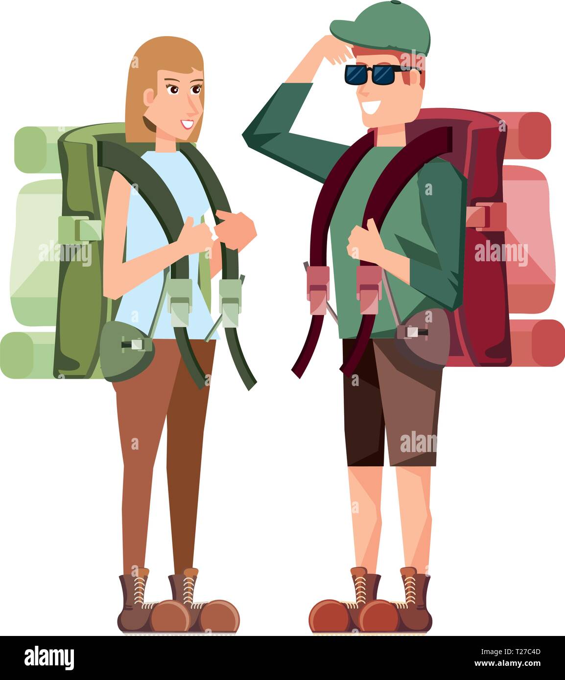 couple traveler avatar character vector illustration design Stock ...