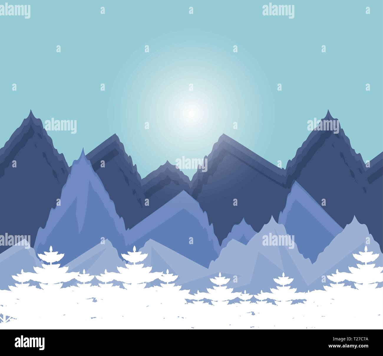 snowscape nature scene icon vector illustration design Stock Vector ...
