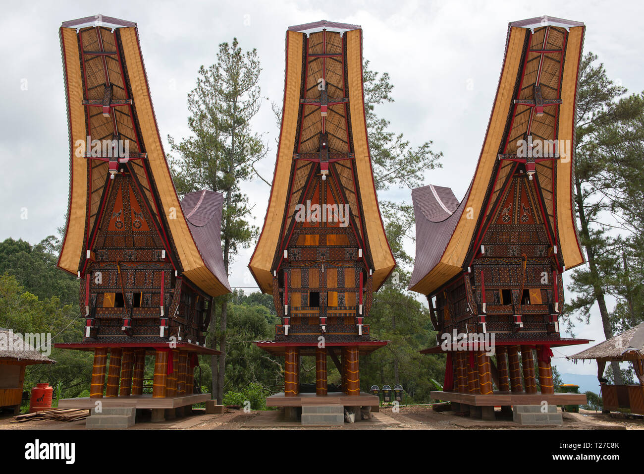Tongkonan houses, traditional Torajan buildings, Tana Toraja is the ...