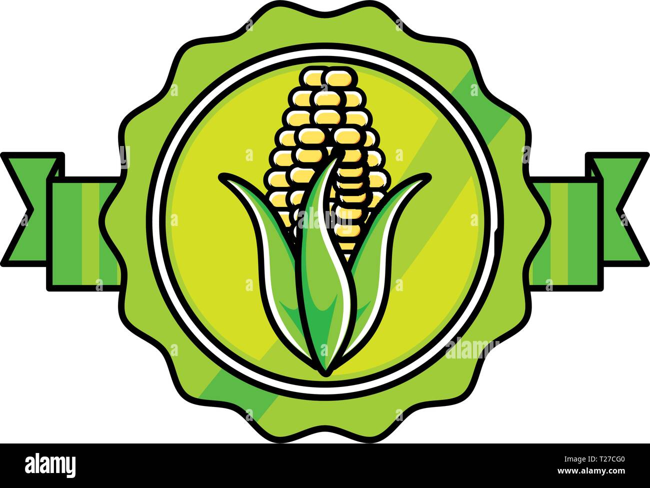 fresh corn vegetable seal stamp vector illustration design Stock Vector ...