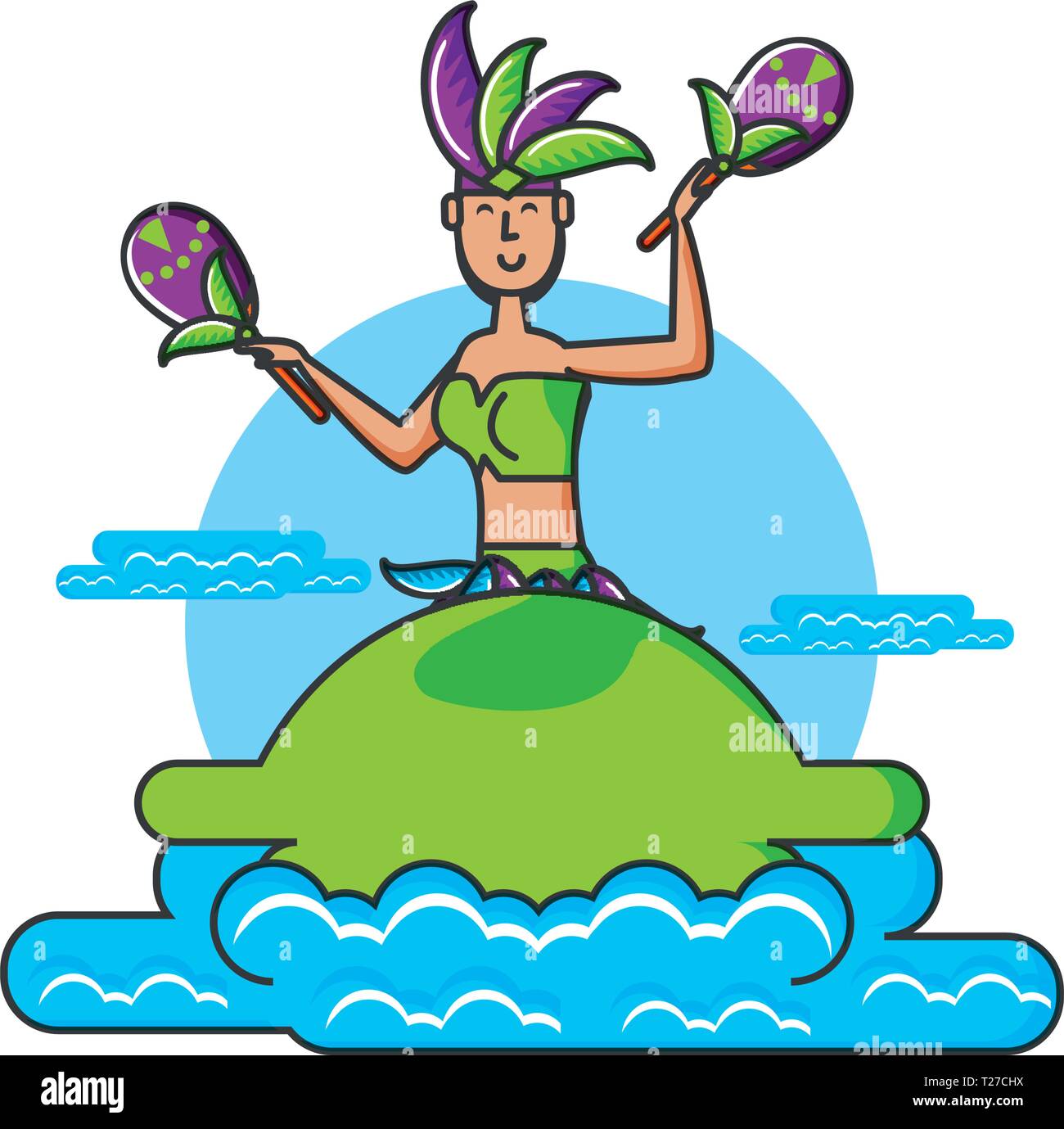 Cartoon woman samba dancer brazil Stock Vector Images - Alamy