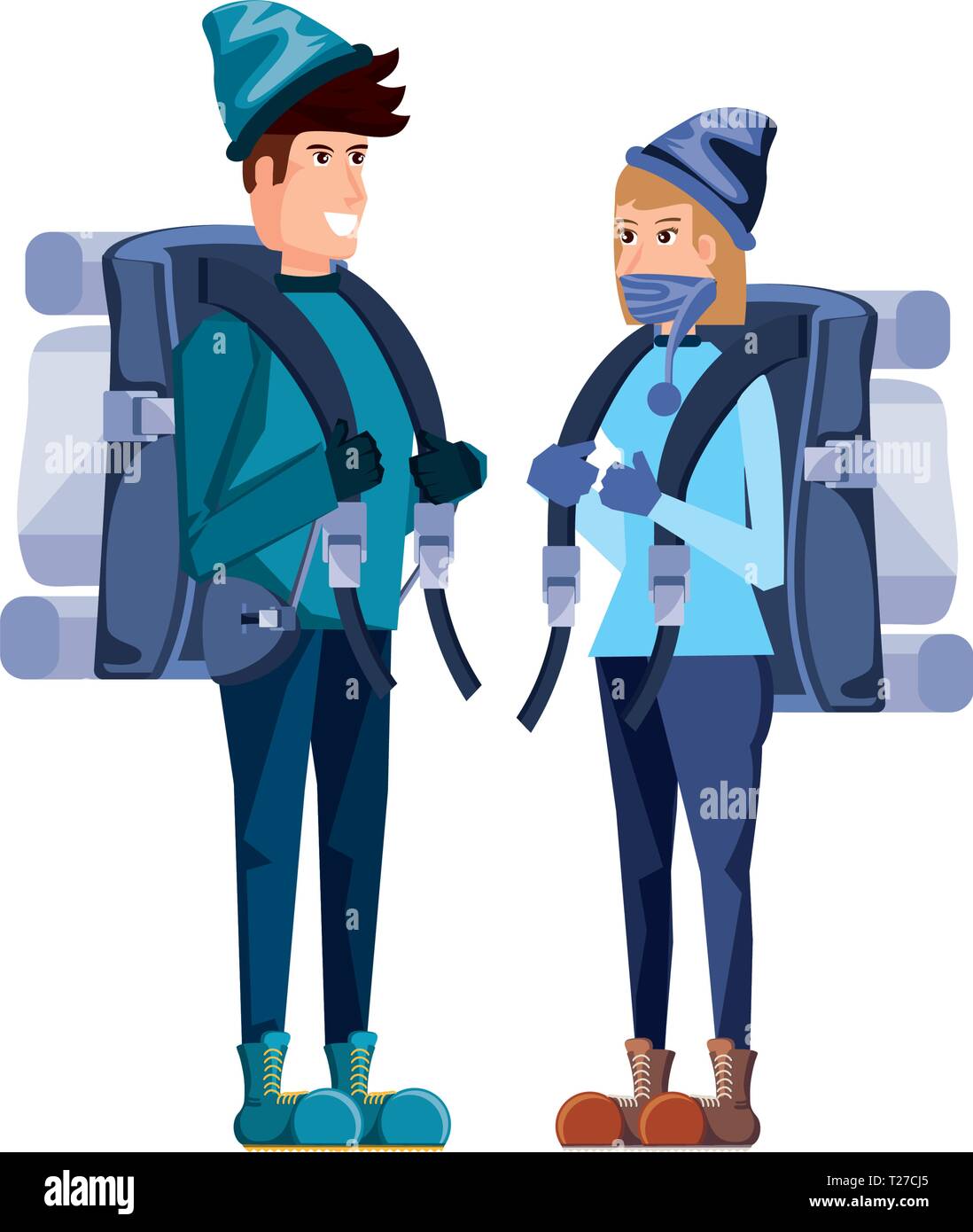 couple traveler avatar character vector illustration design Stock ...