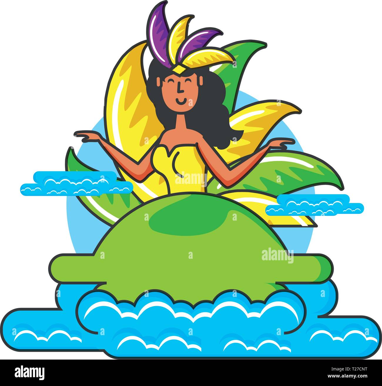 Cartoon woman samba dancer brazil Stock Vector Images - Alamy
