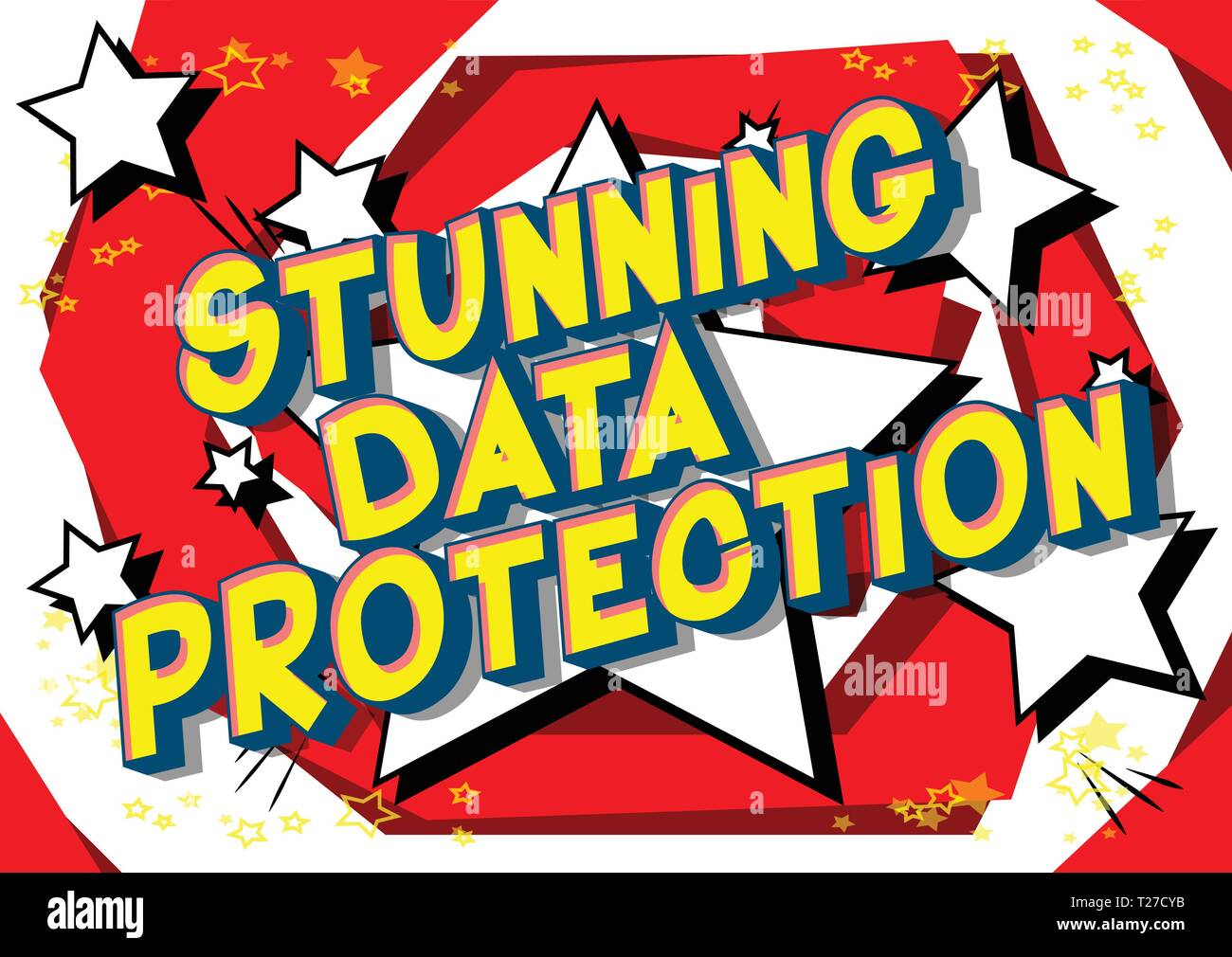 Stunning Data Protection - Vector illustrated comic book style phrase ...