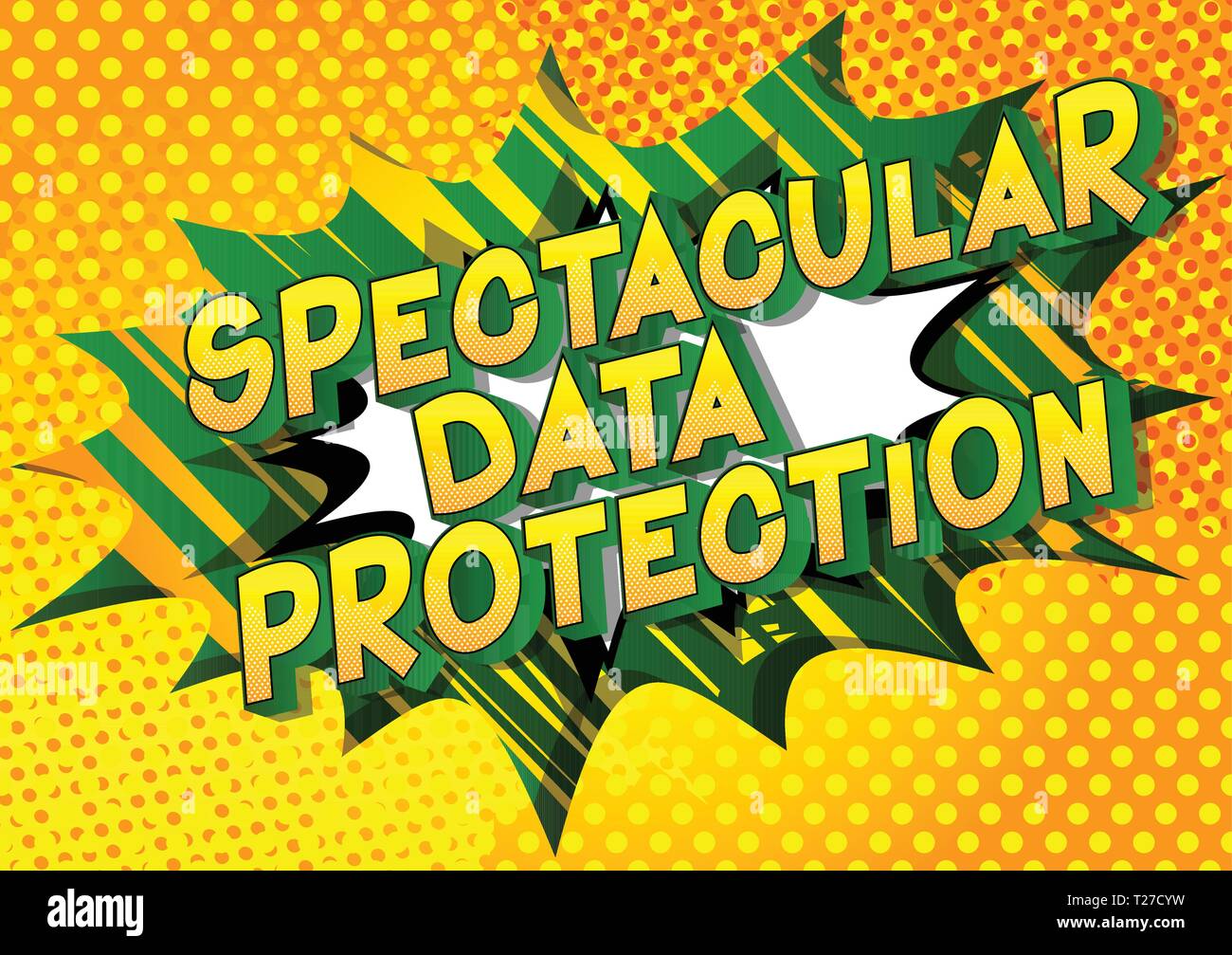 Spectacular Data Protection - Vector illustrated comic book style ...