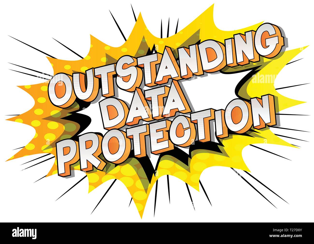 Outstanding Data Protection - Vector illustrated comic book style ...