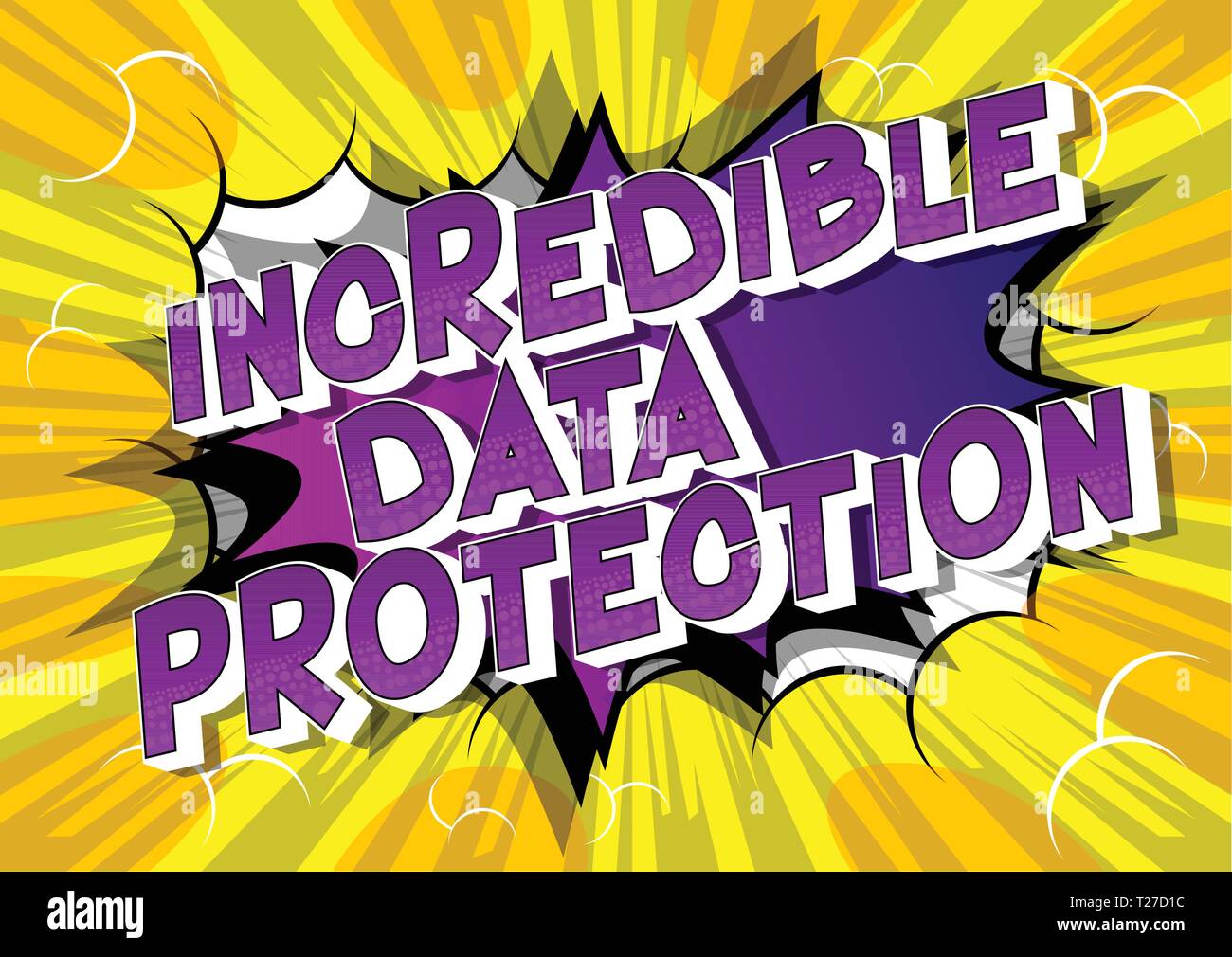 Incredible Data Protection - Vector illustrated comic book style phrase ...