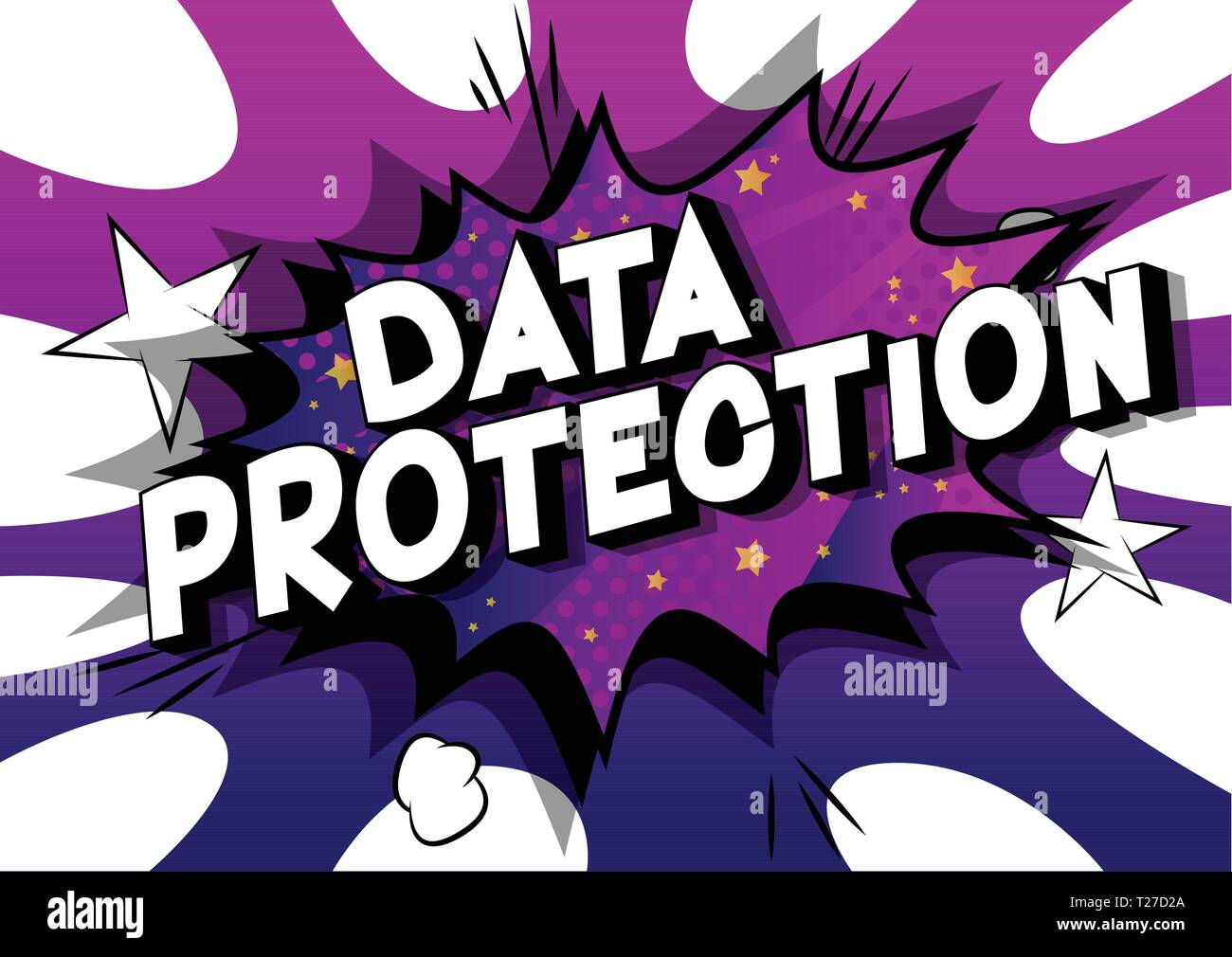 Data Protection - Vector illustrated comic book style phrase on ...