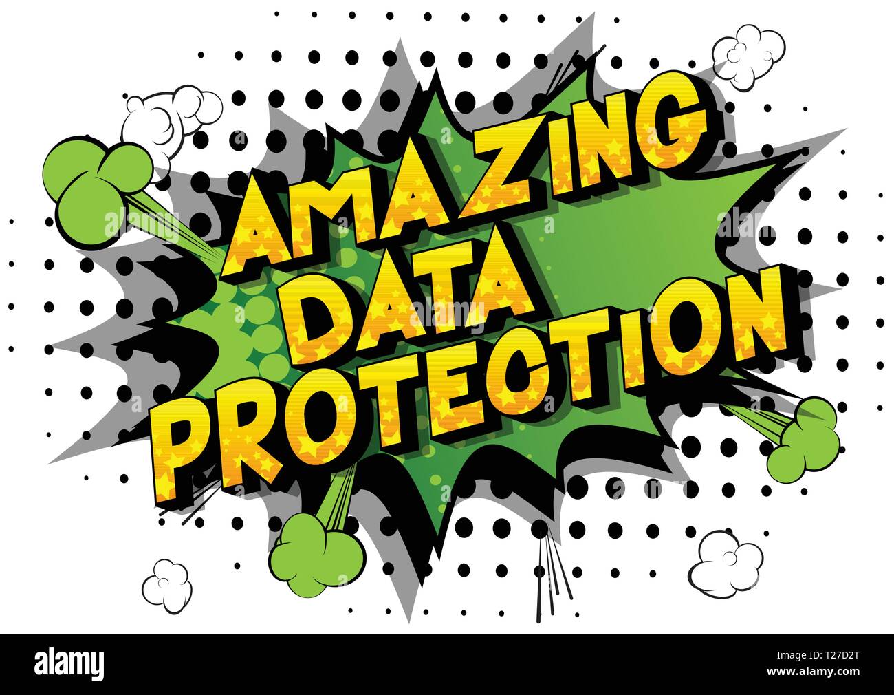 Amazing Data Protection - Vector illustrated comic book style phrase on ...