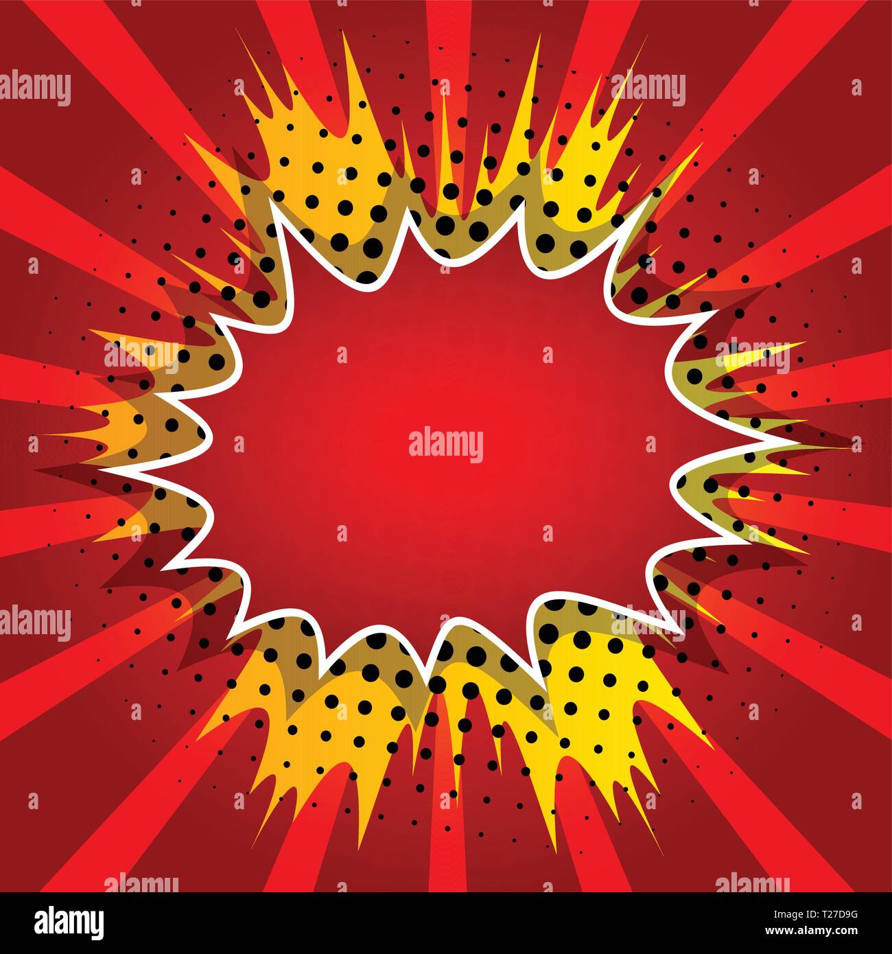 Vector illustrated retro comic book background. Pop art vintage style ...