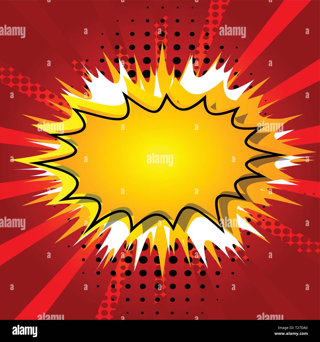 Vector illustrated retro comic book background. Pop art vintage style ...