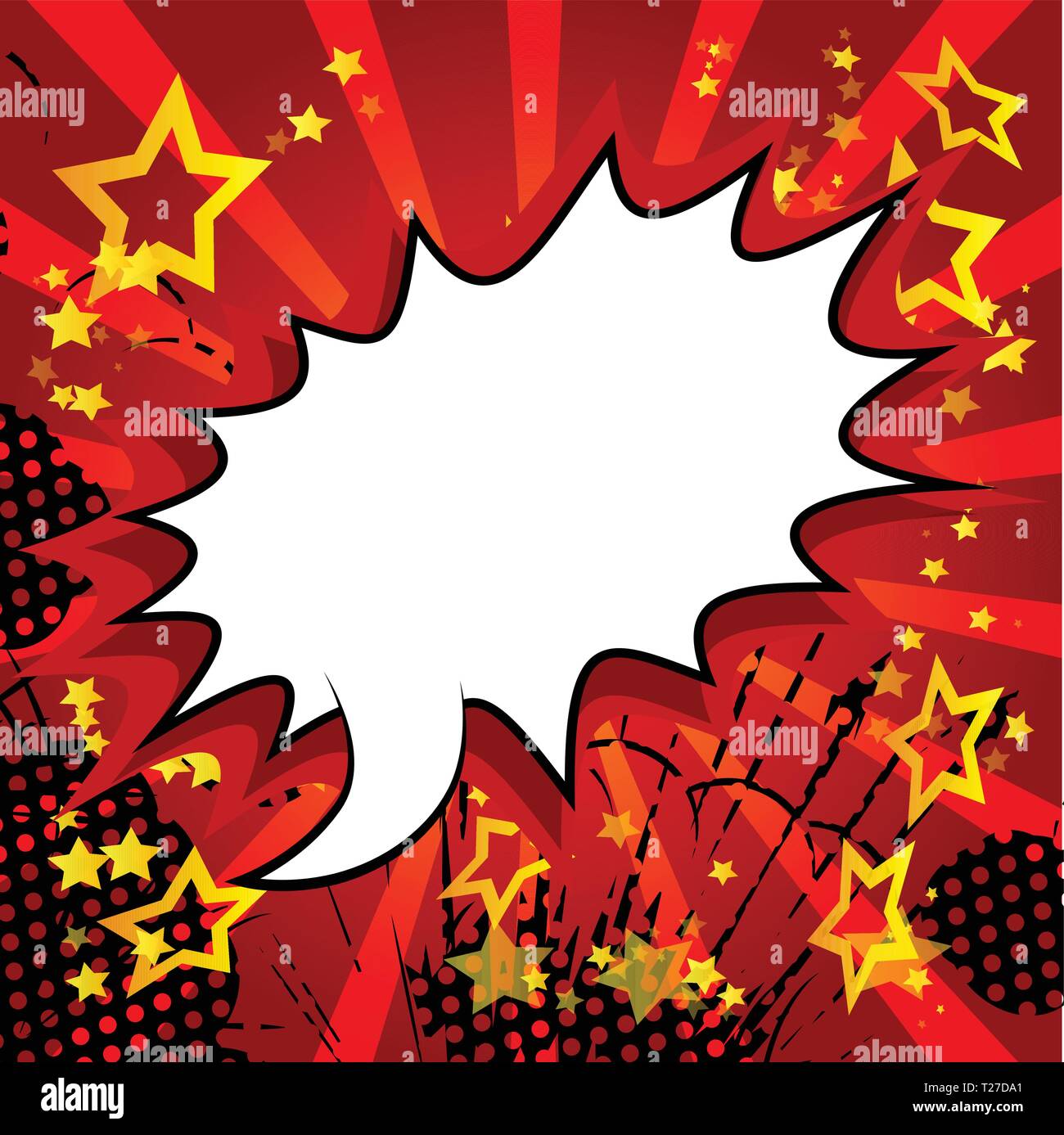 Vector illustrated retro comic book background. Pop art vintage style ...