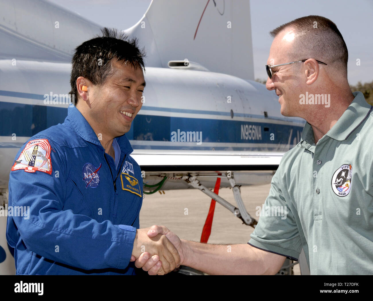 CAPE CANAVERAL, Fla. – The crew members for space shuttle Discovery's STS-119 mission arrive at ...