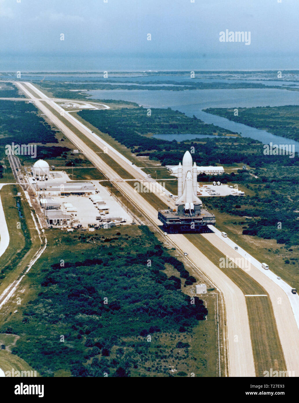 Space Shuttle Orbiter Enterprise, mated to a 15-story-tall external ...