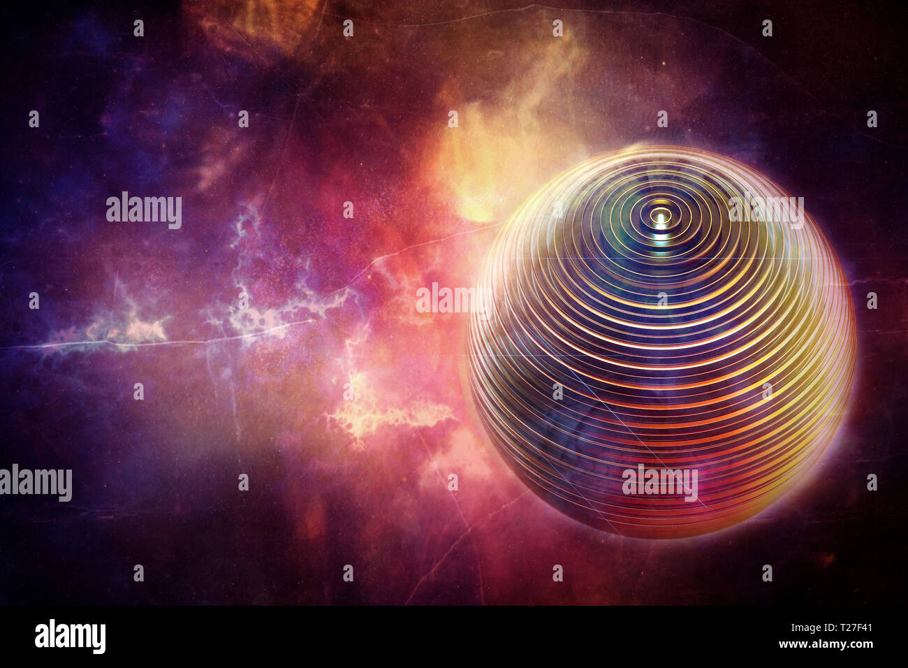 Artistic modern ball in a bright colorful galaxy background Stock Photo ...