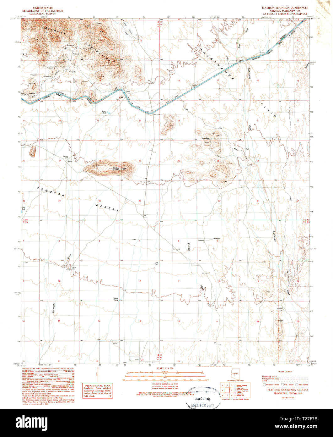 USGS TOPO Map Arizona AZ Flatiron Mountain 311337 1990 24000 ...