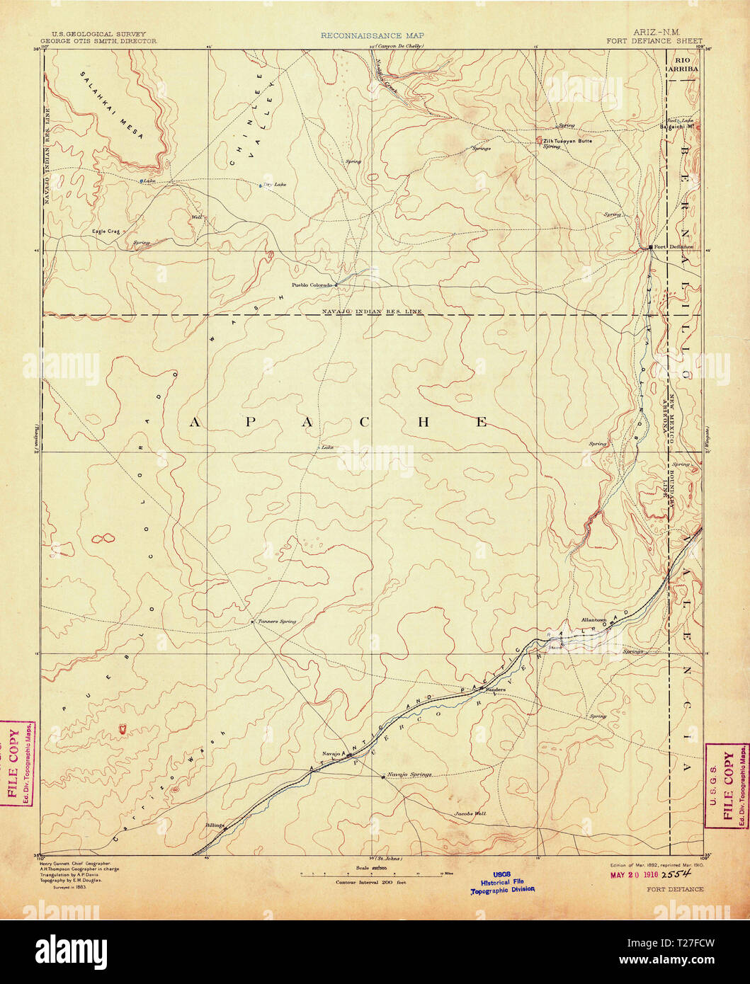 Map of fort defiance hi-res stock photography and images - Alamy