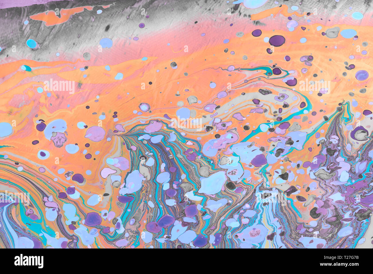 Ottoman Turkish marbling art patterns as abstract colorful background ...