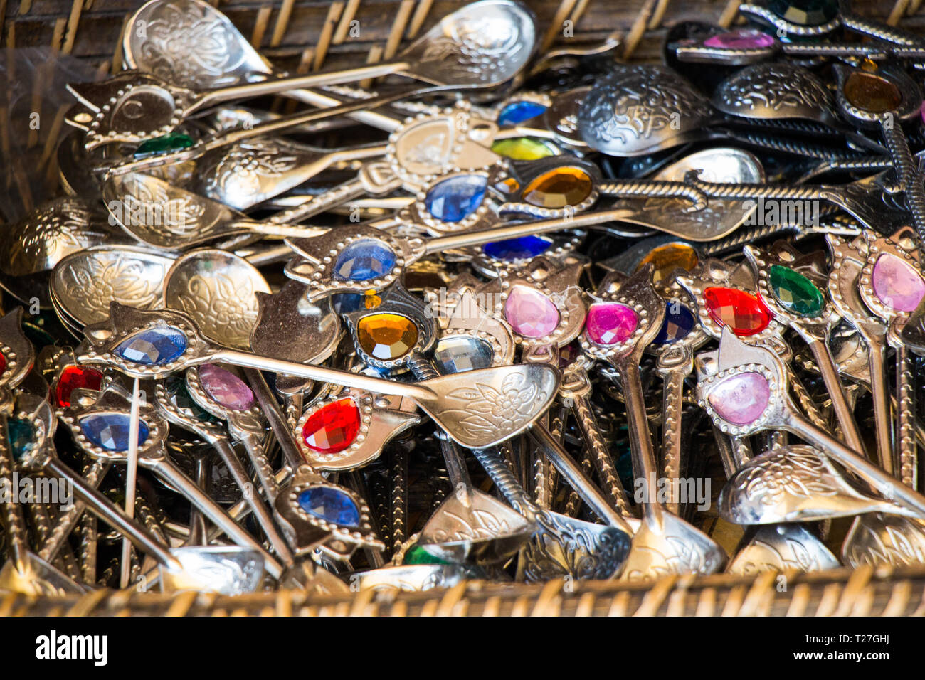 Vintage rustic tea spoon in old Bazaar place Stock Photo - Alamy