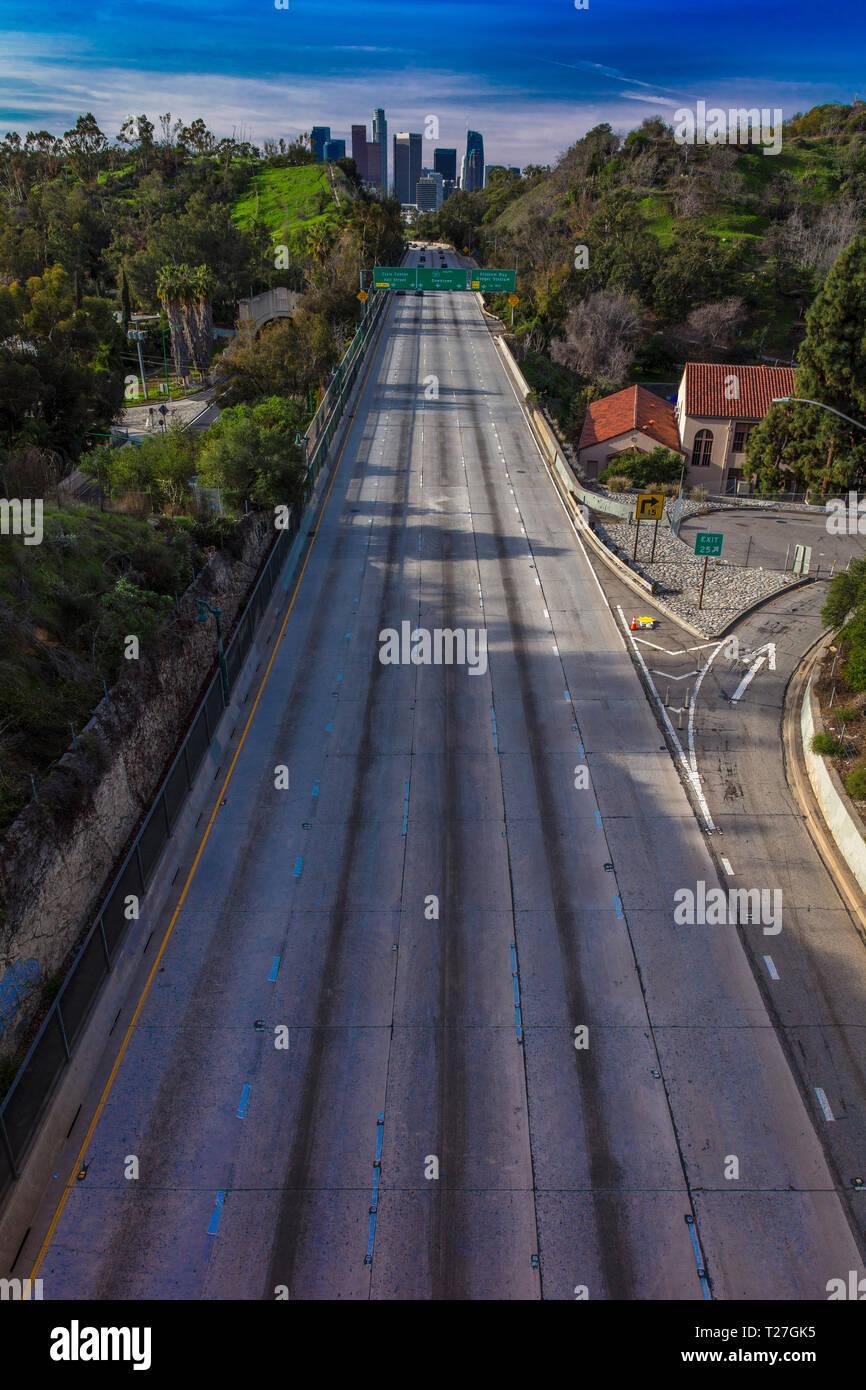 JANUARY 20, 2019, LOS ANGELES, CA, USA - Pasadena Freeway (Arroyo Seco ...