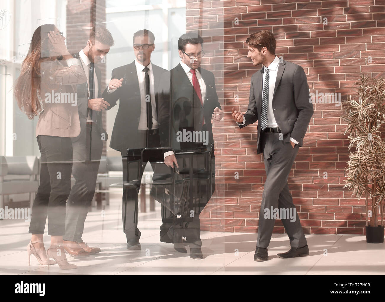 business colleagues in the office during working hours Stock Photo - Alamy