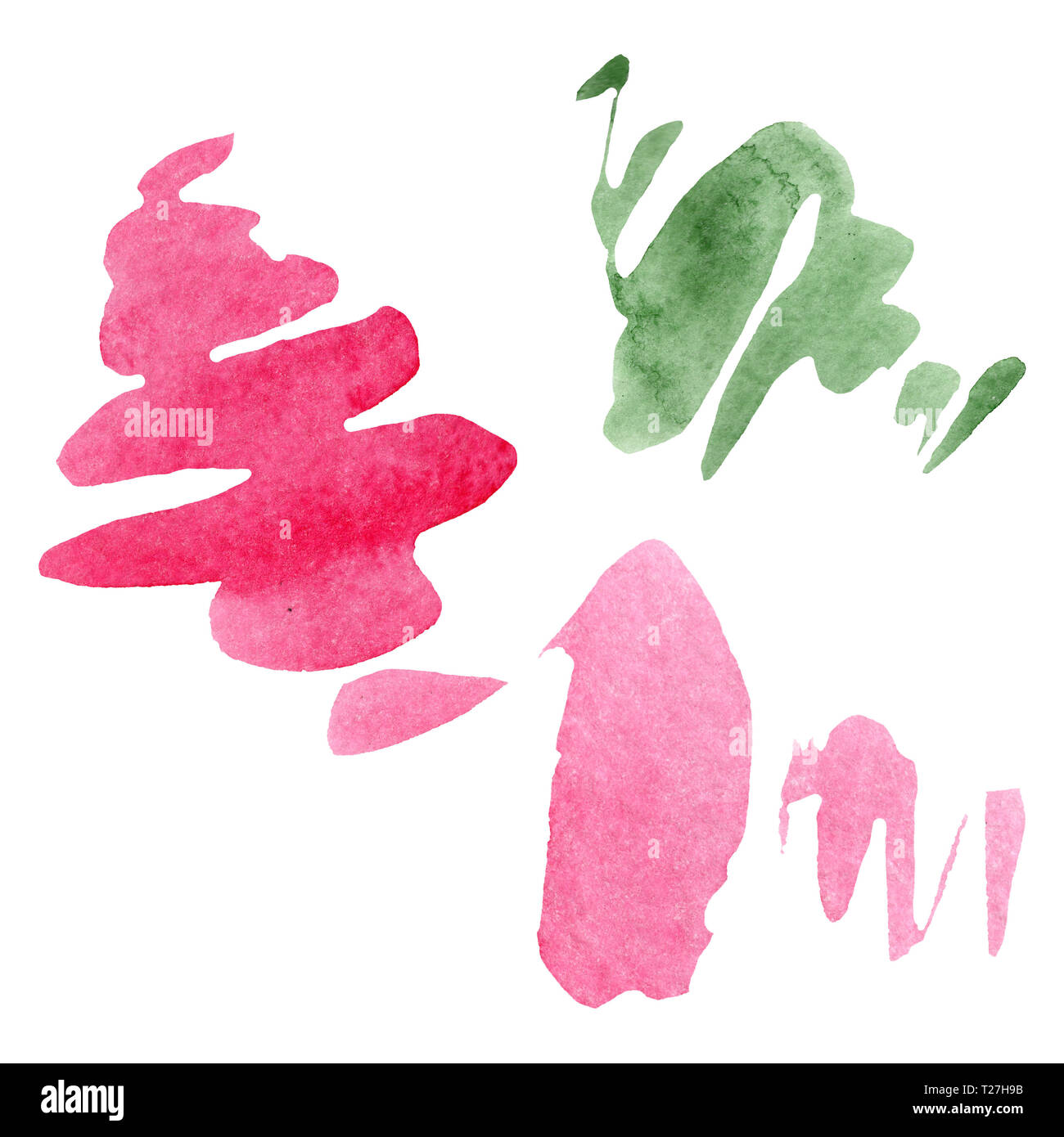 Abstract watercolor paper splash shapes isolated drawing. Illustration ...