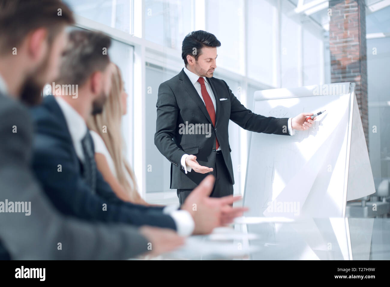 project Manager makes a presentation for the business team Stock Photo ...
