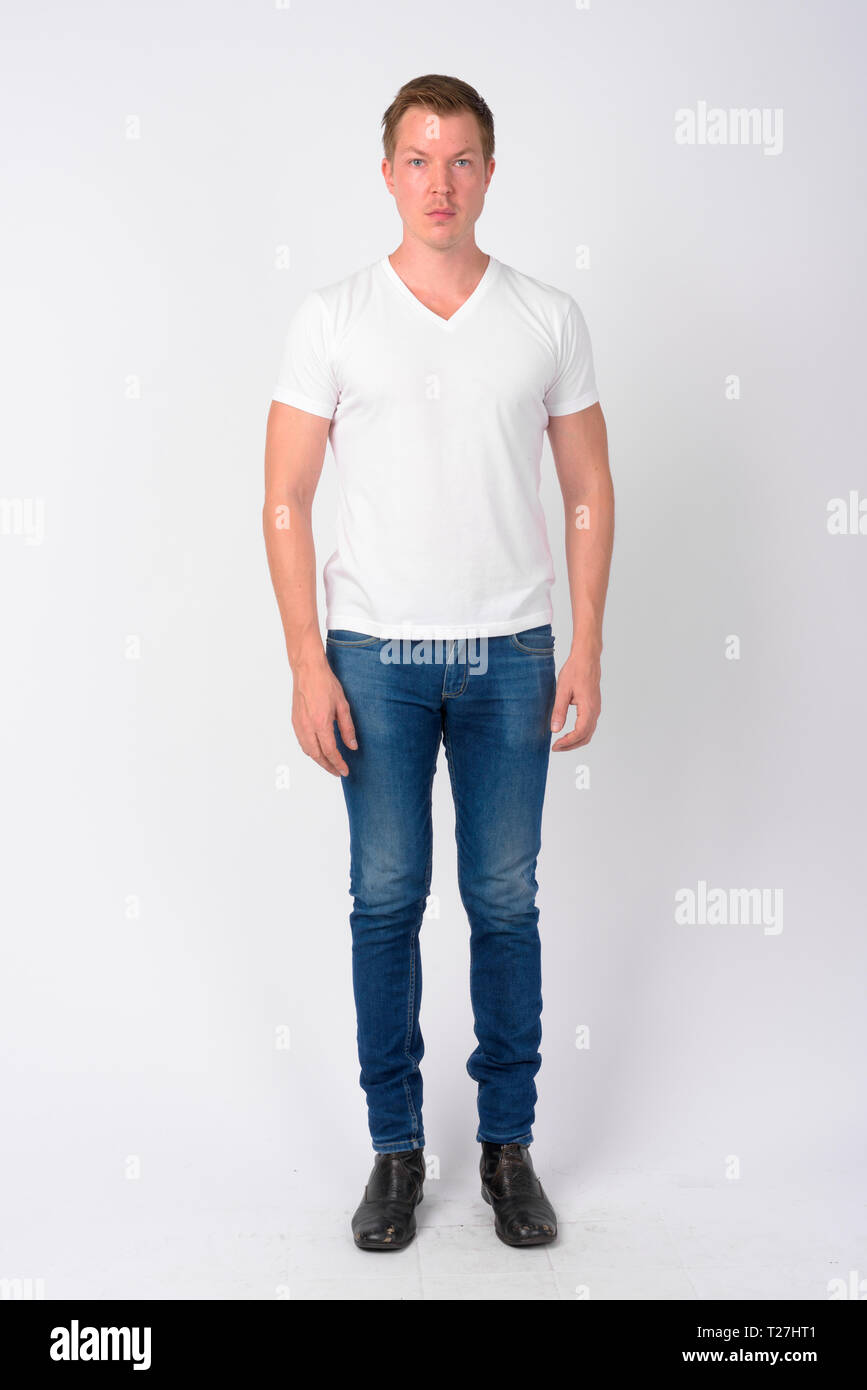 Full body shot of young handsome man Stock Photo - Alamy