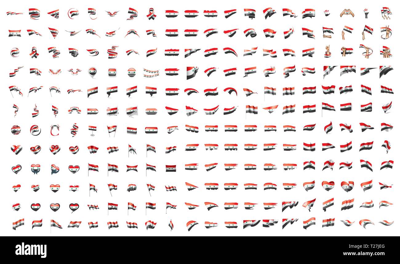 very big collection of vector flags of the Syria Stock Vector Image ...