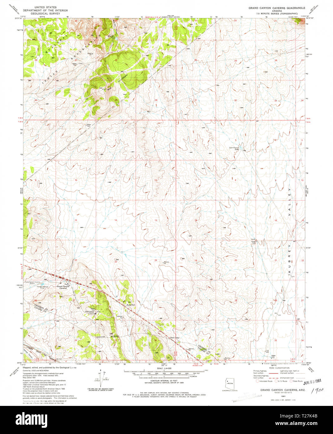 USGS TOPO Map Arizona AZ Grand Canyon Caverns 311528 1981 24000 ...