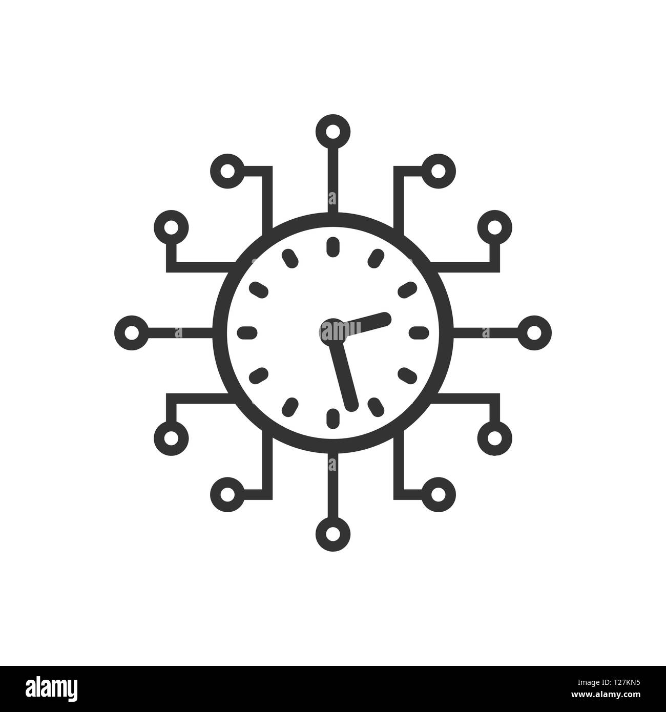 Real time icon in flat style. Clock vector illustration on white ...