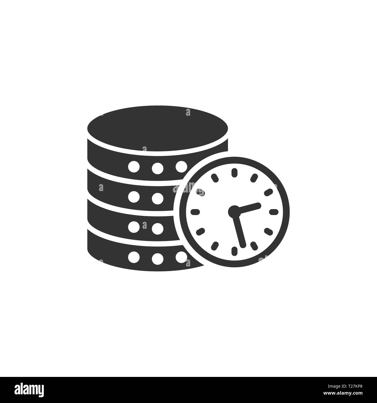 Data center icon in flat style. Clock vector illustration on white ...