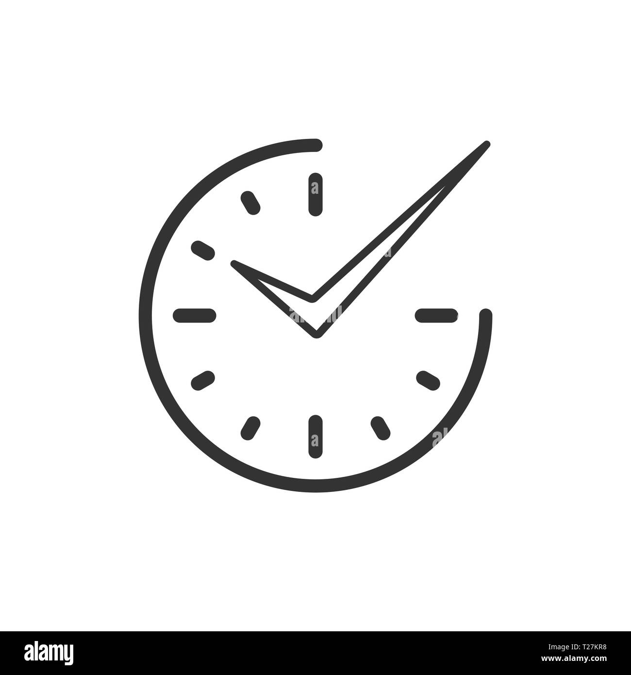 Real time icon in flat style. Clock vector illustration on white ...