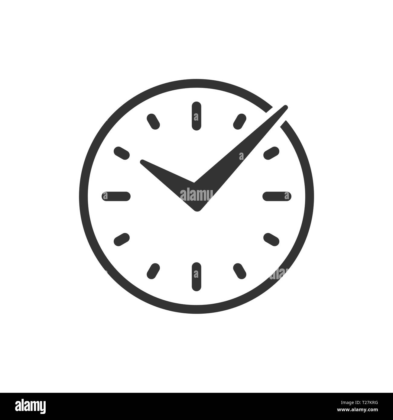 Real time icon in flat style. Clock vector illustration on white ...