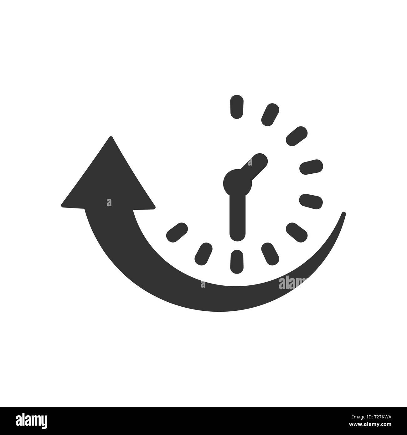 Downtime icon in flat style. Uptime vector illustration on white ...