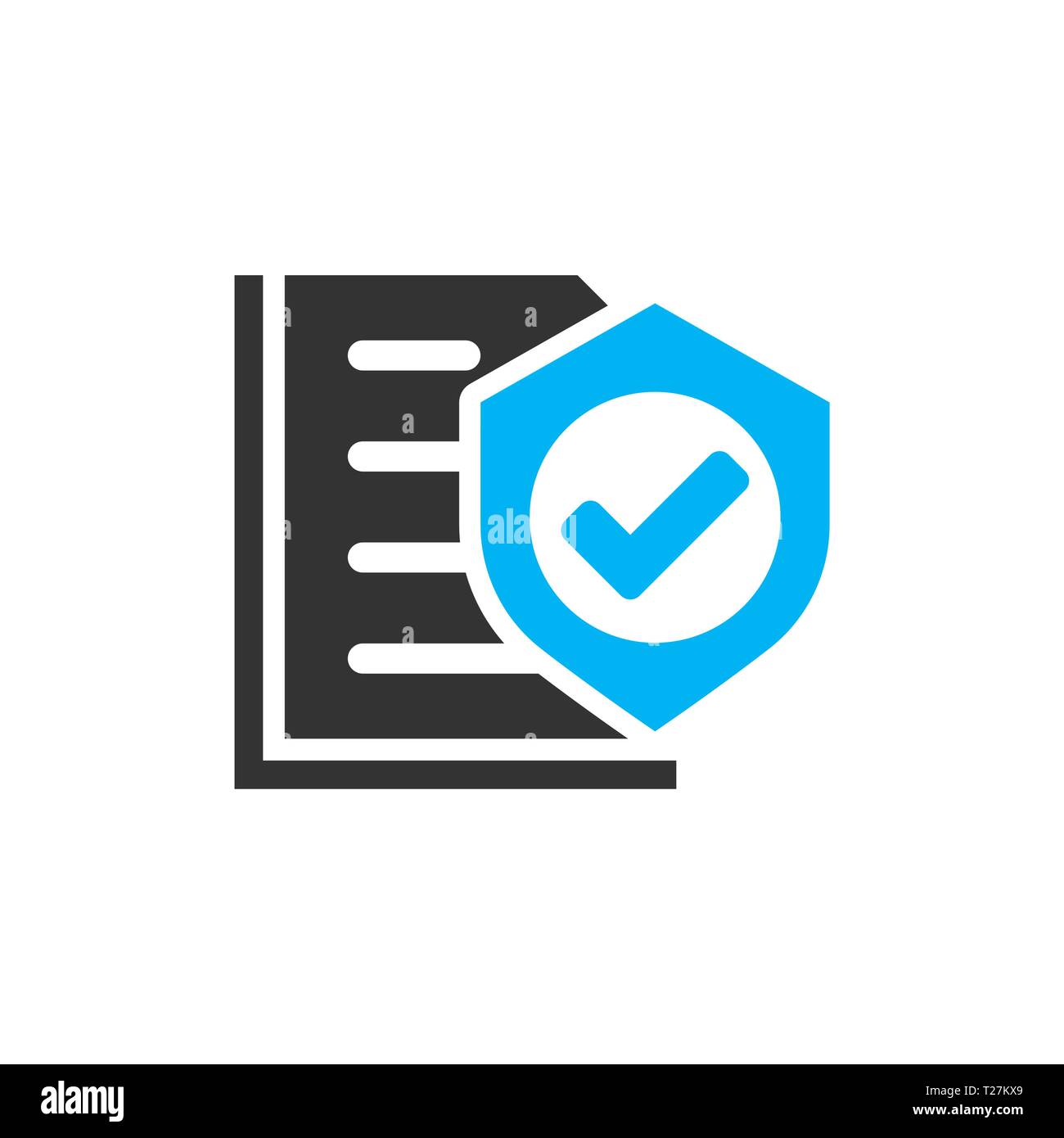 Insurance policy icon in flat style. Report vector illustration on ...