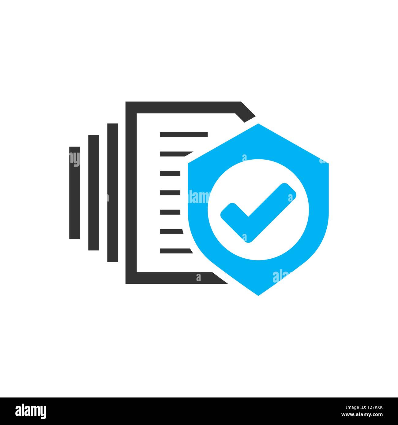 Insurance policy icon in flat style. Report vector illustration on ...