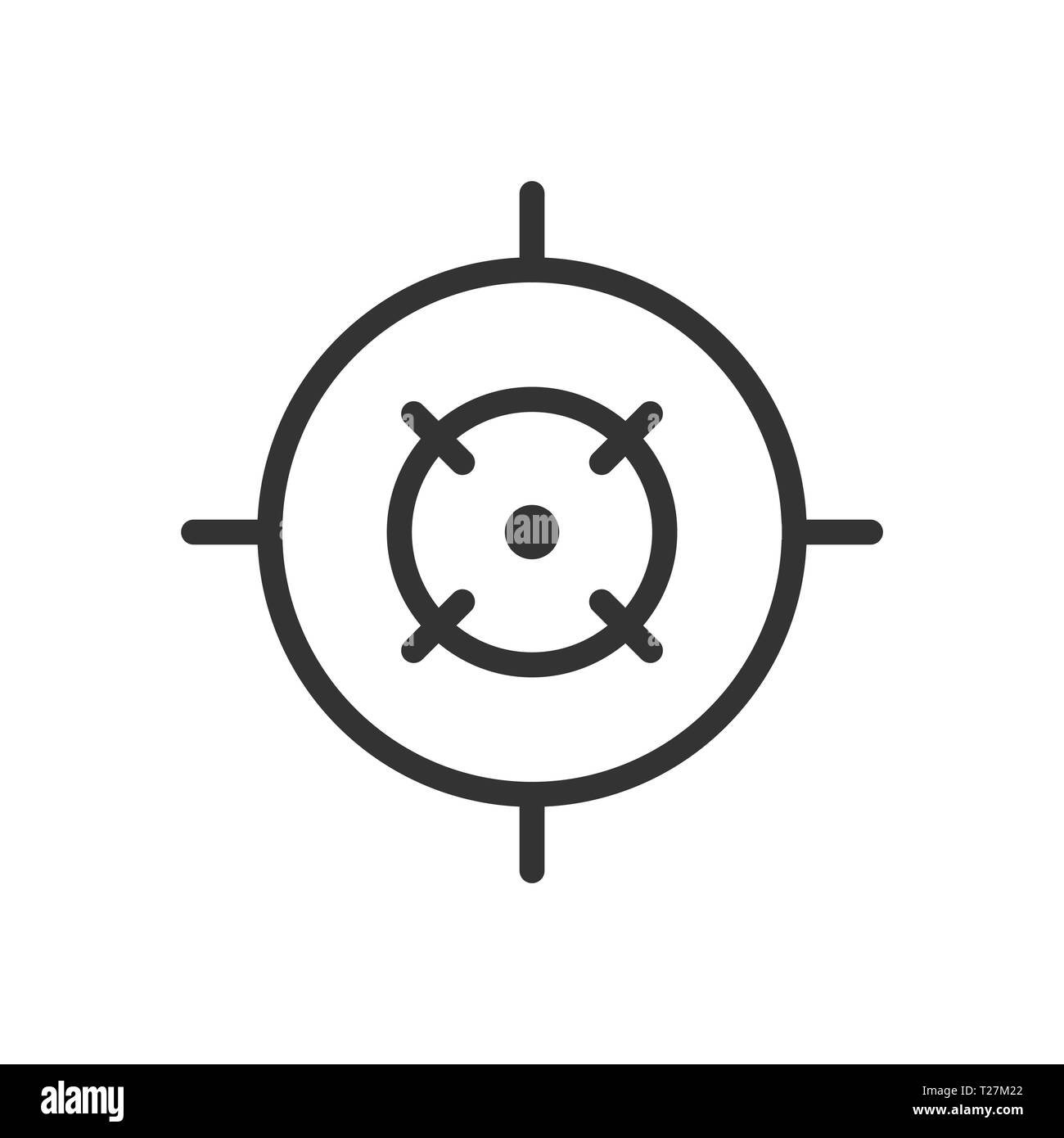 Shooting target vector icon in flat style. Aim sniper symbol ...