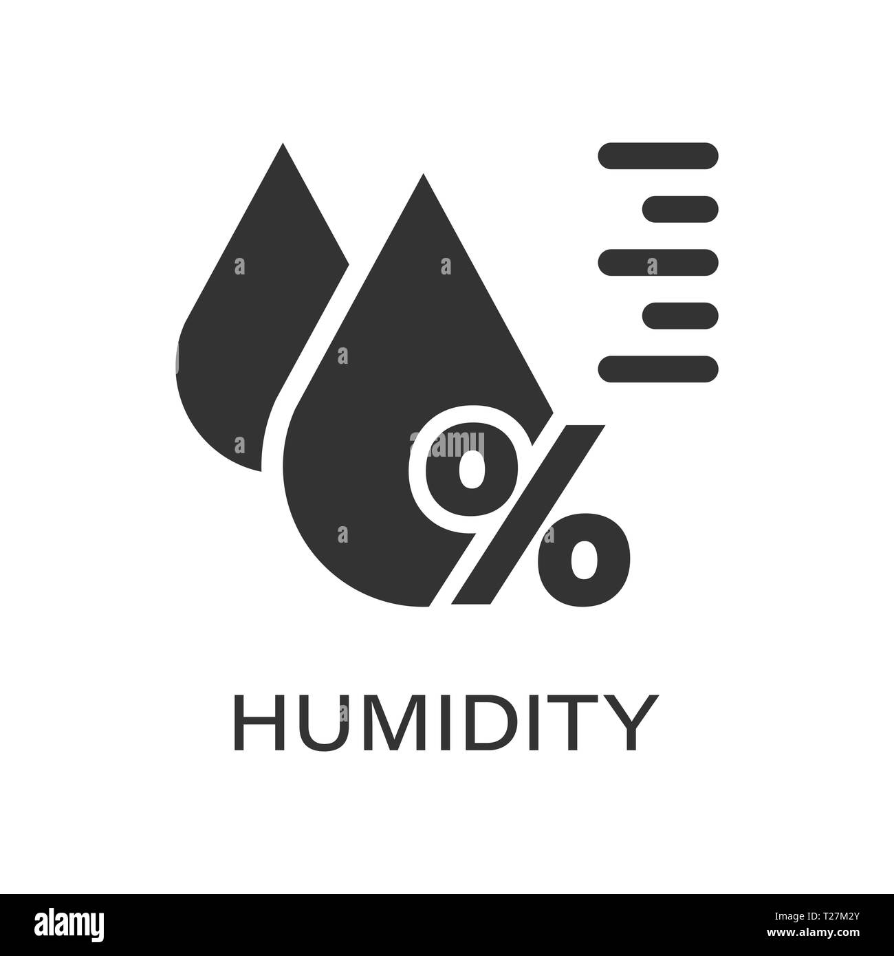 Humidity icon in flat style. Climate vector illustration on white ...