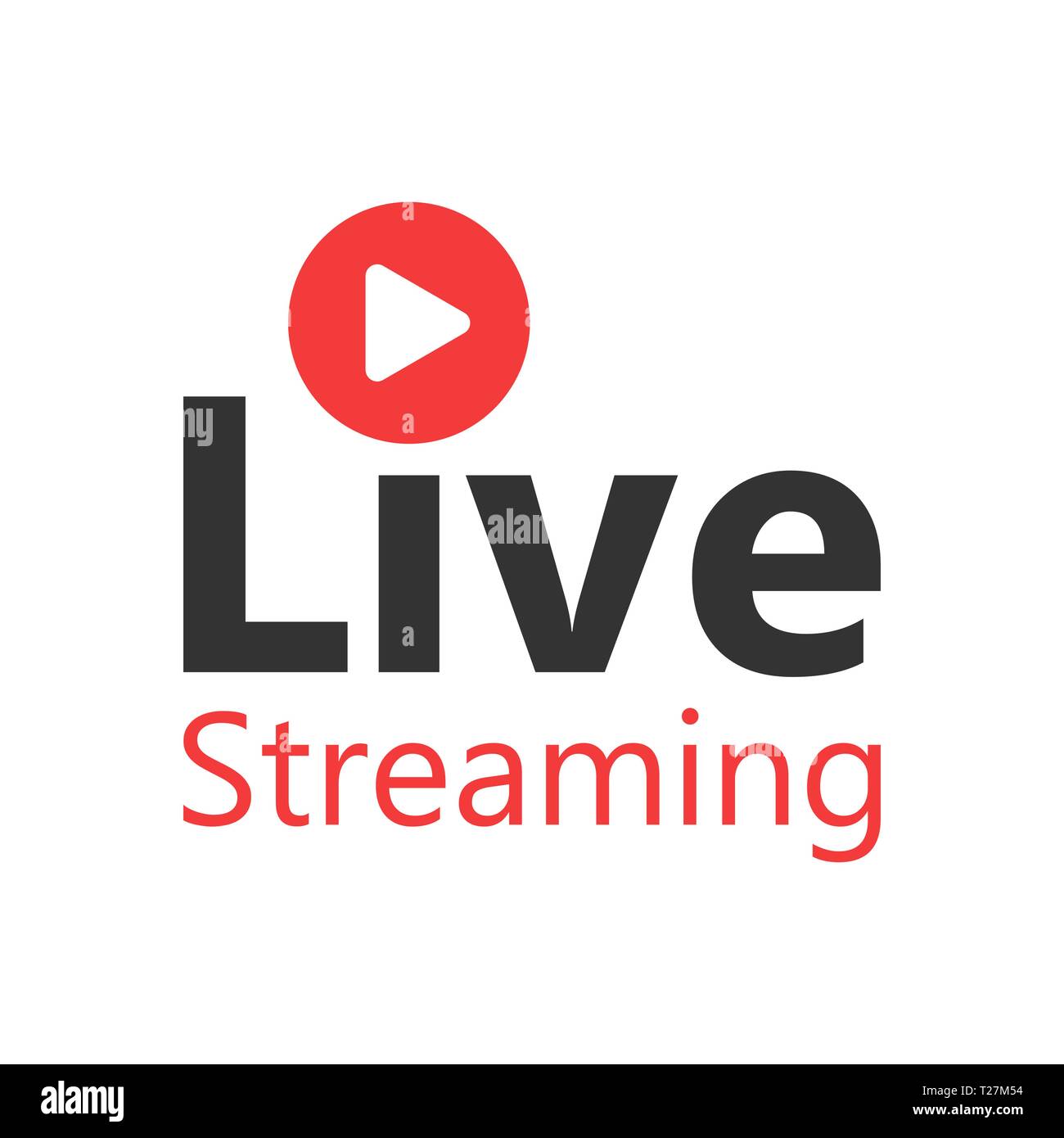 Live video icon in flat style. Streaming tv vector illustration on ...