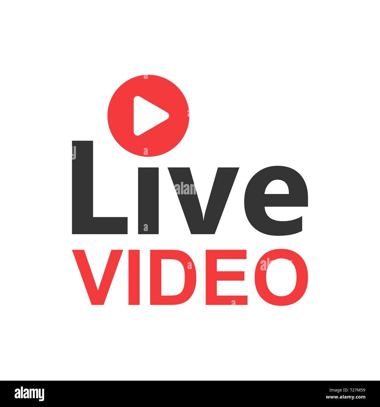 Live video icon in flat style. Streaming tv vector illustration on ...