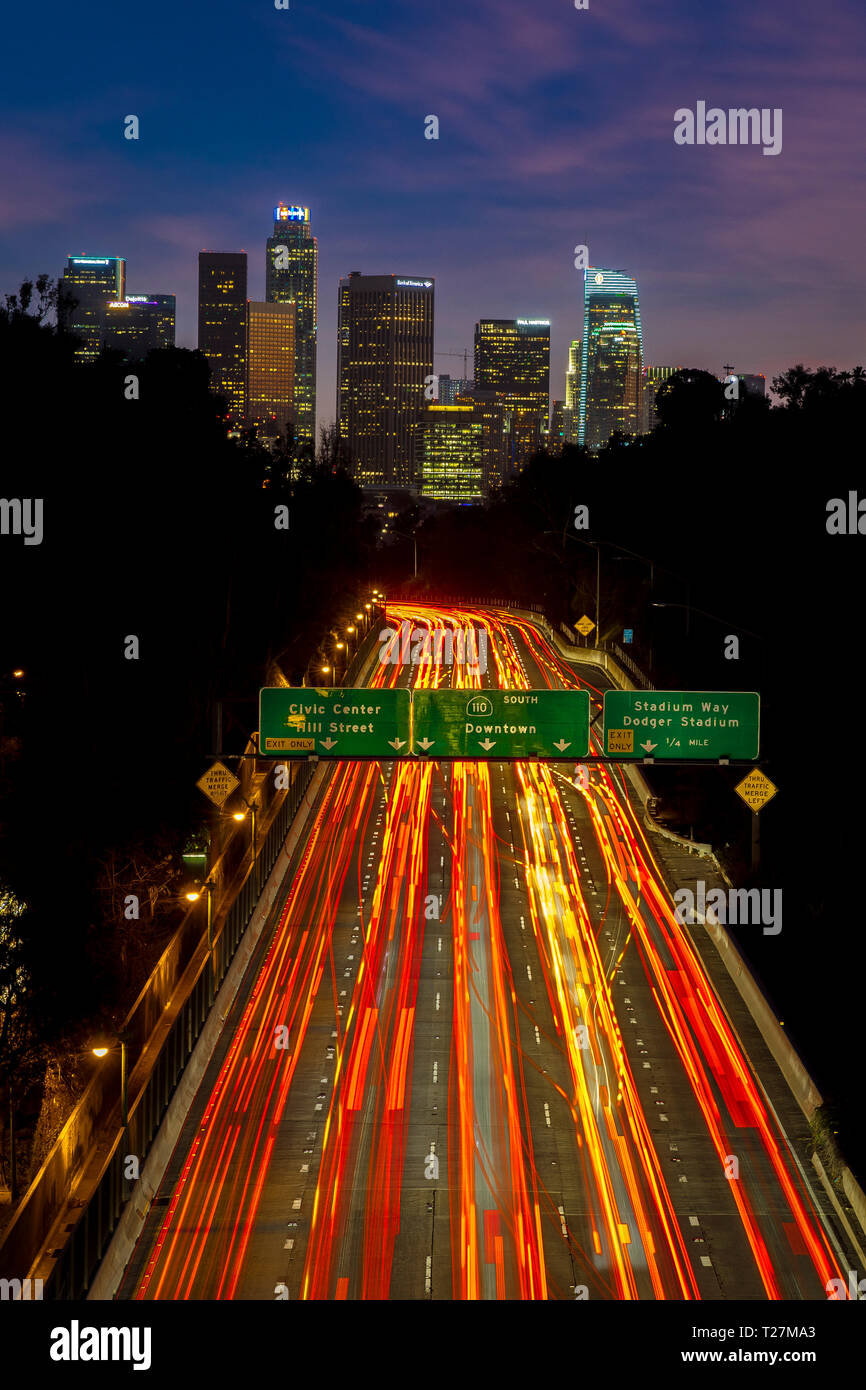 JANUARY 20, 2019, LOS ANGELES, CA, USA - Pasadena Freeway (Arroyo Seco ...