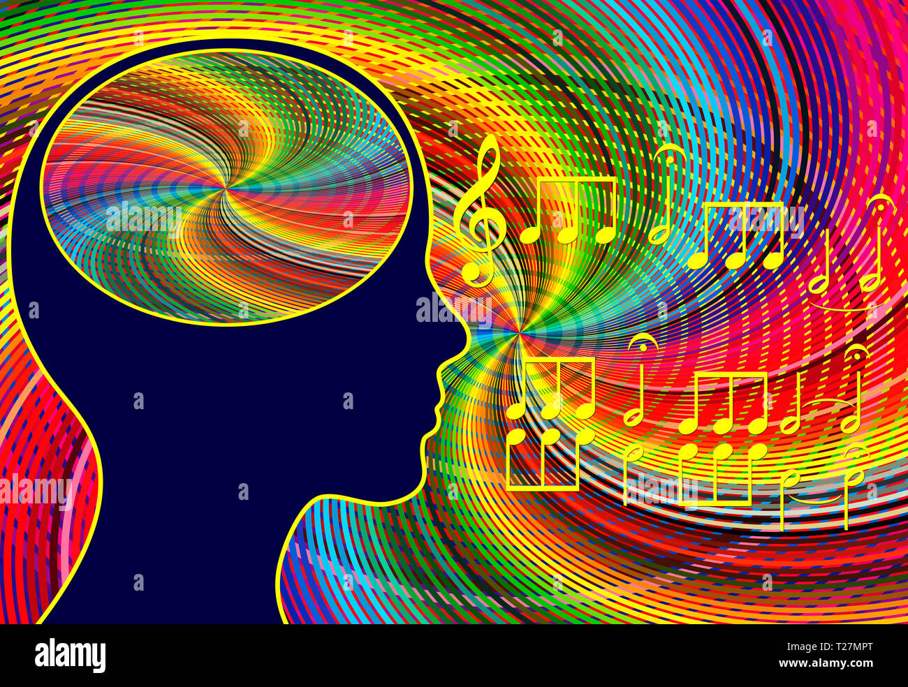 Brain music effect hi-res stock photography and images - Alamy
