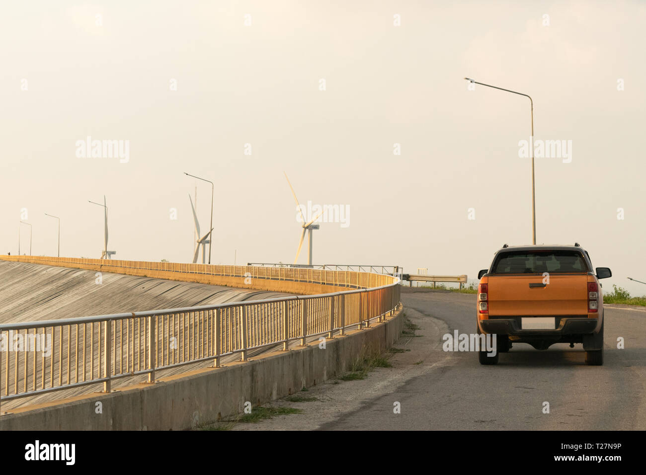 Pickup truck driving along road hi-res stock photography and images - Alamy
