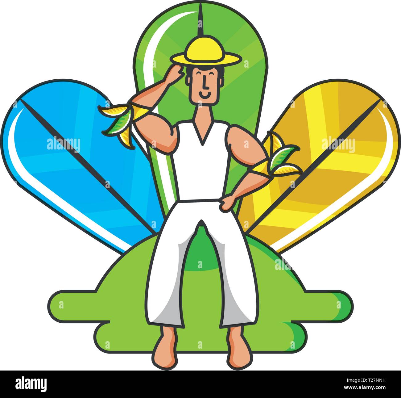 man brazilian dancer with feathers vector illustration design Stock ...