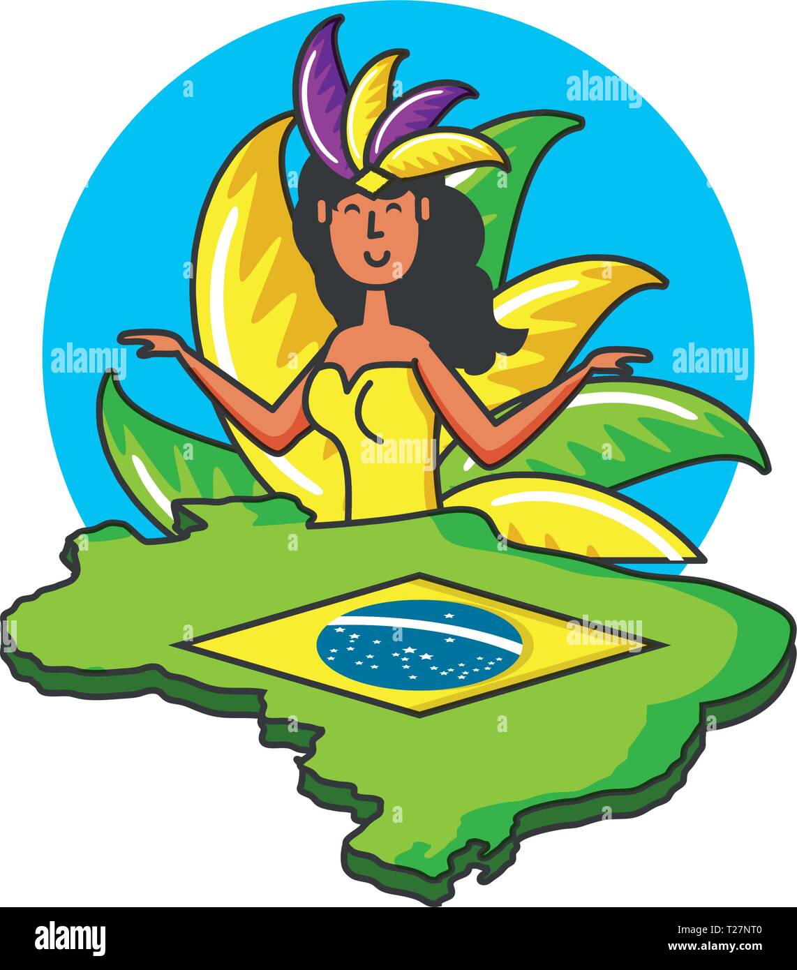 Cartoon woman samba dancer brazil Stock Vector Images - Alamy