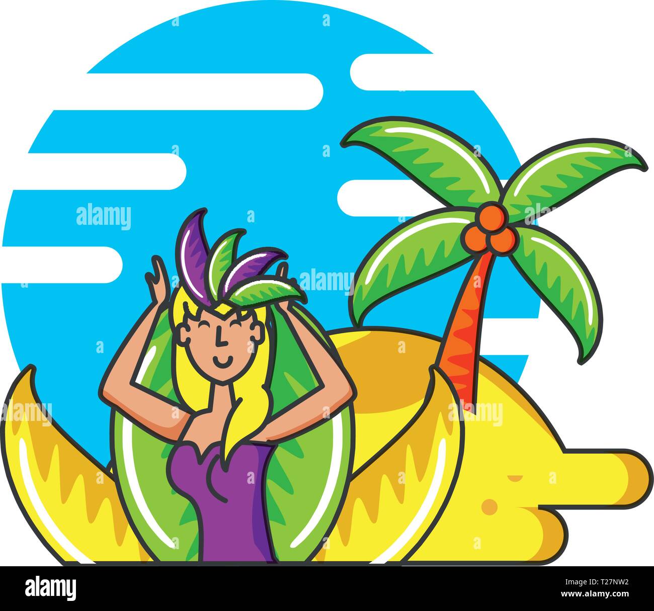 Brazilian woman beach Stock Vector Images - Alamy